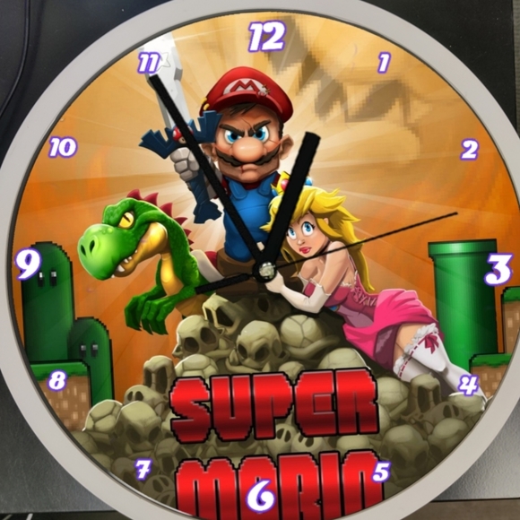 mario movie | Wall Decor | Mario Angry Led Wall Clock | Poshmark